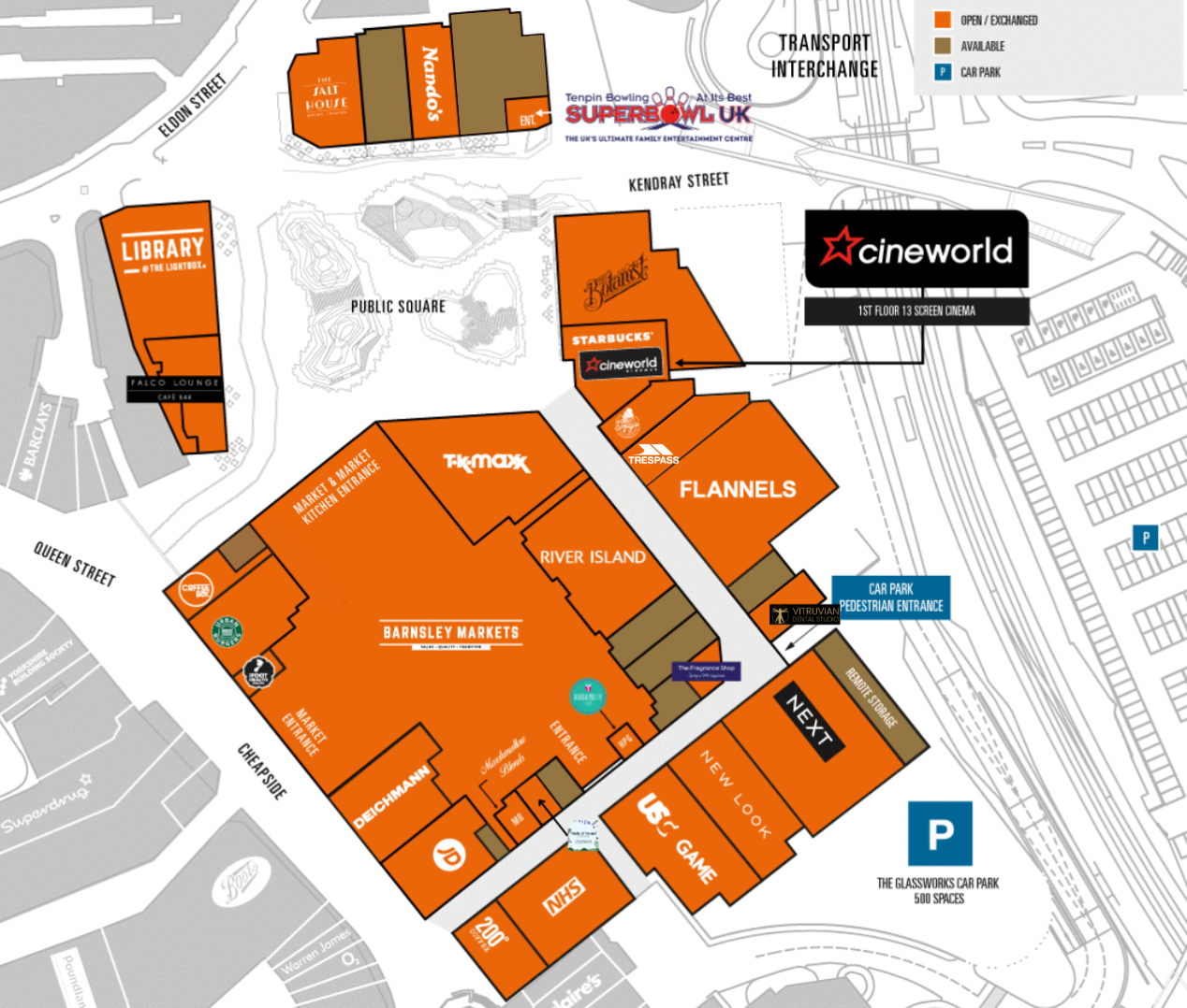 The Glass Works Centre Map The Glass Works Barnsley