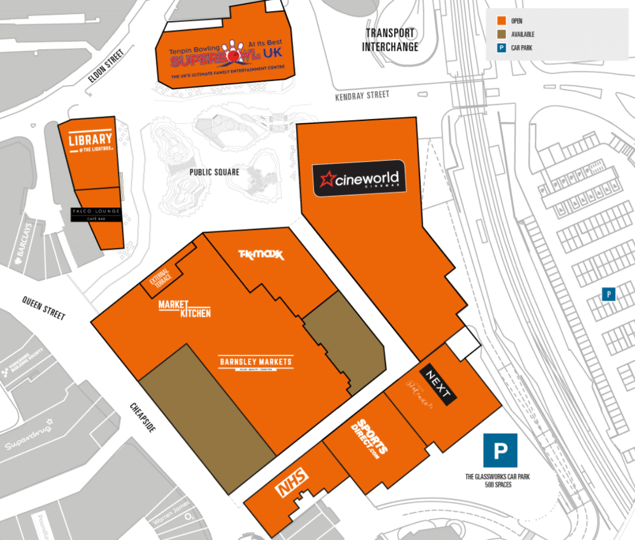 The Glass Works Centre Map - The Glass Works Barnsley
